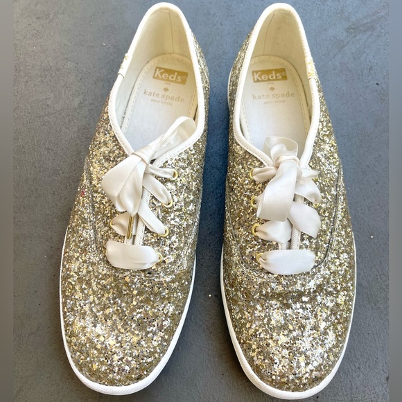 Keds | Shoes | Kate Spade X Keds Gold Glitter Sneakers | Poshmark